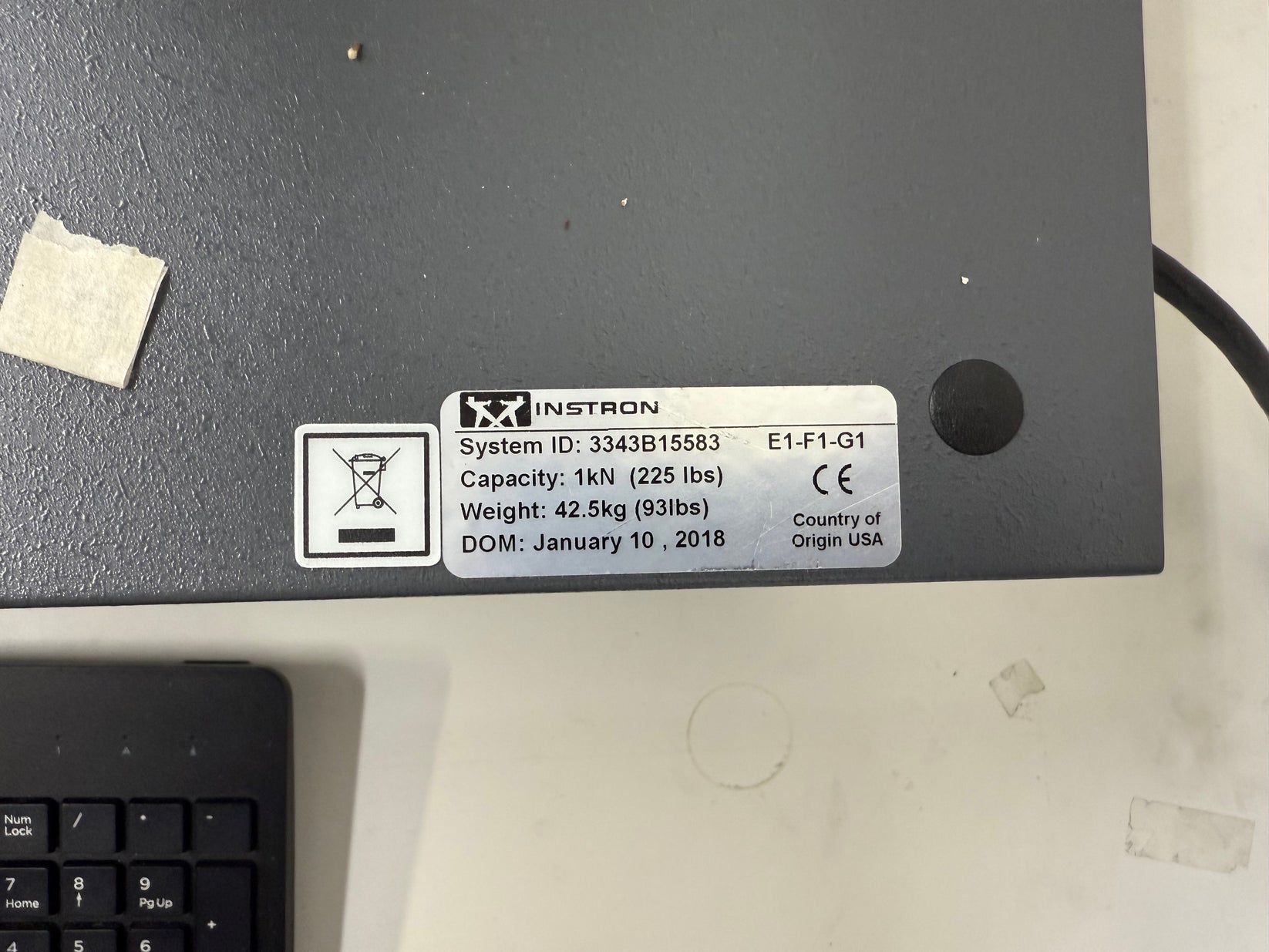 Instron 3343 Single Column Testing System – Karp Medical